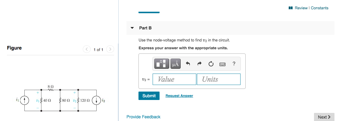 Solved Review Constants Part B Use the node-voltage method | Chegg.com