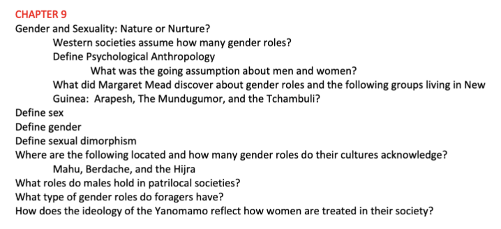 Solved CHAPTER 9 Gender and Sexuality: Nature or Nurture? | Chegg.com