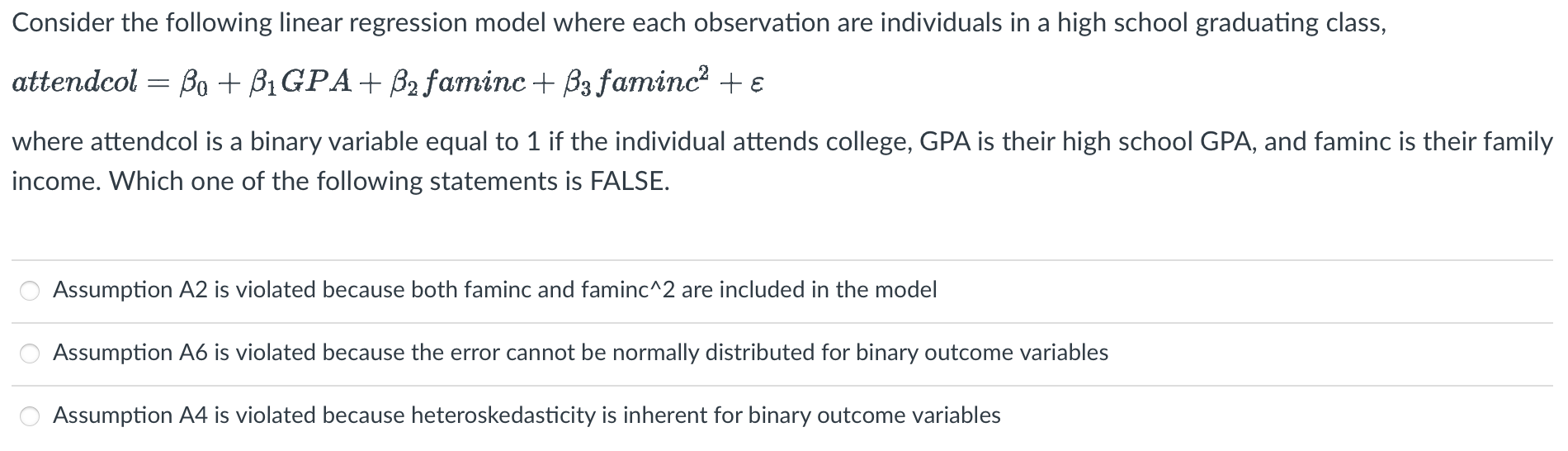 Solved Consider the following linear regression model where | Chegg.com