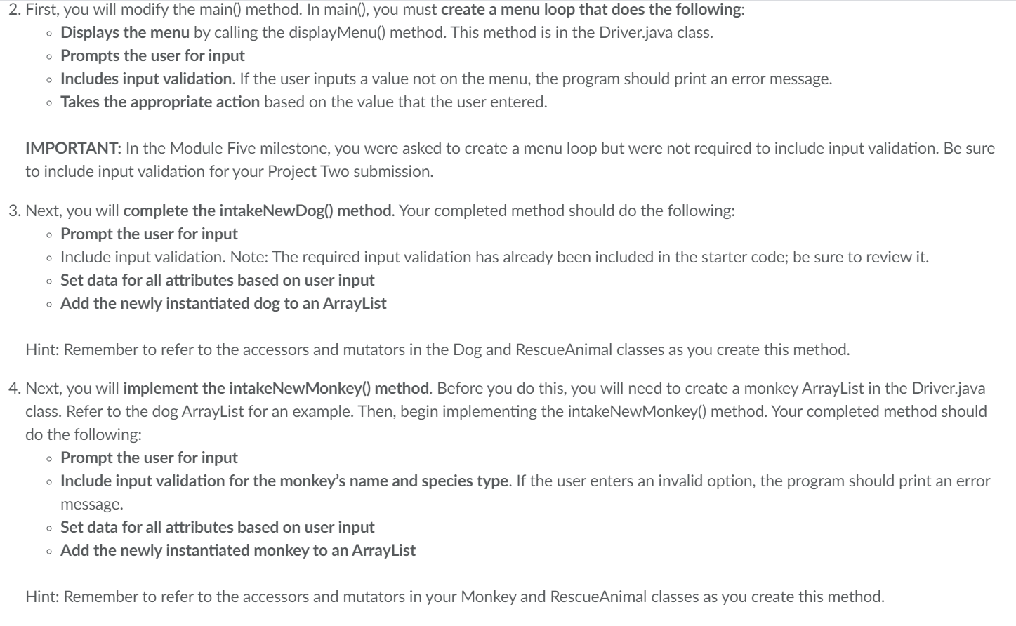 o 2. First, you will modify the main() method. In | Chegg.com