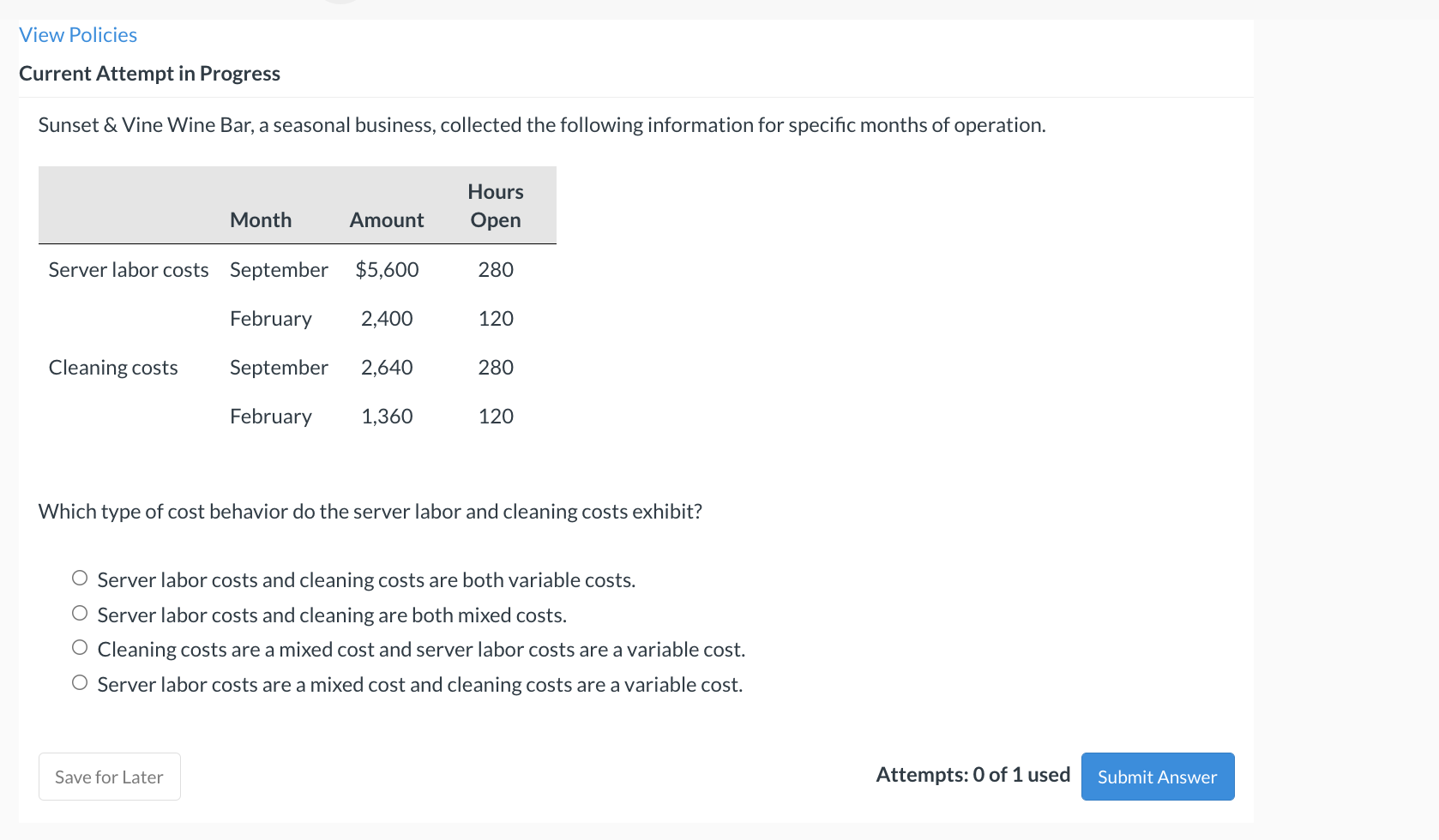 Solved View Policies Current Attempt in Progress Sunset & | Chegg.com