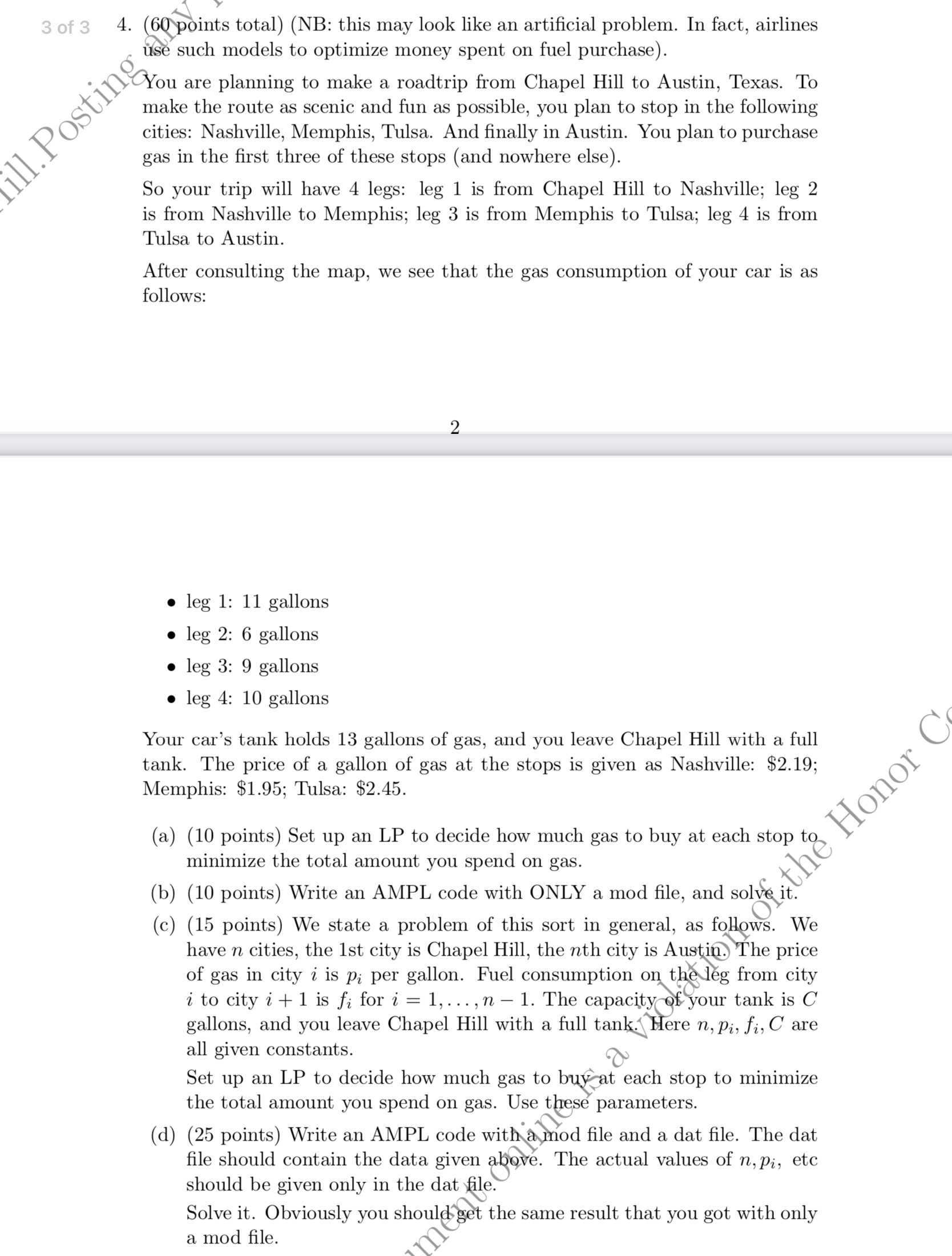 Solved 4. (60 points total) (NB: this may look like an | Chegg.com