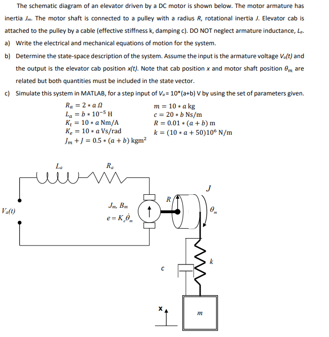 Solved The schematic diagram of an elevator driven by a DC | Chegg.com