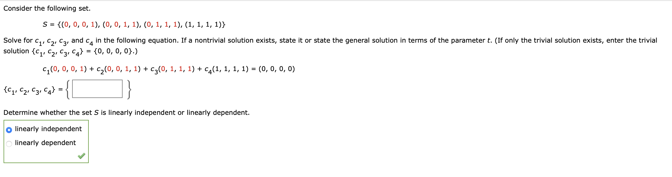 Solved Consider the following set. | Chegg.com