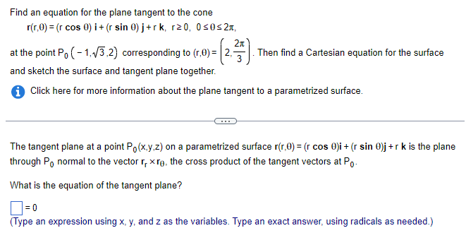 Solved The tangent plane at a point P0(x,y,z) ﻿on a | Chegg.com