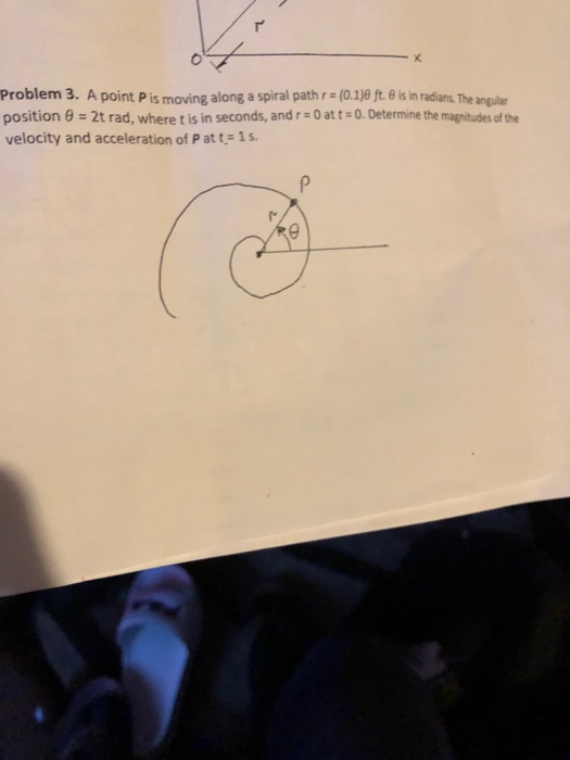 Solved Problem 3. A point P is moving along a spiral path | Chegg.com