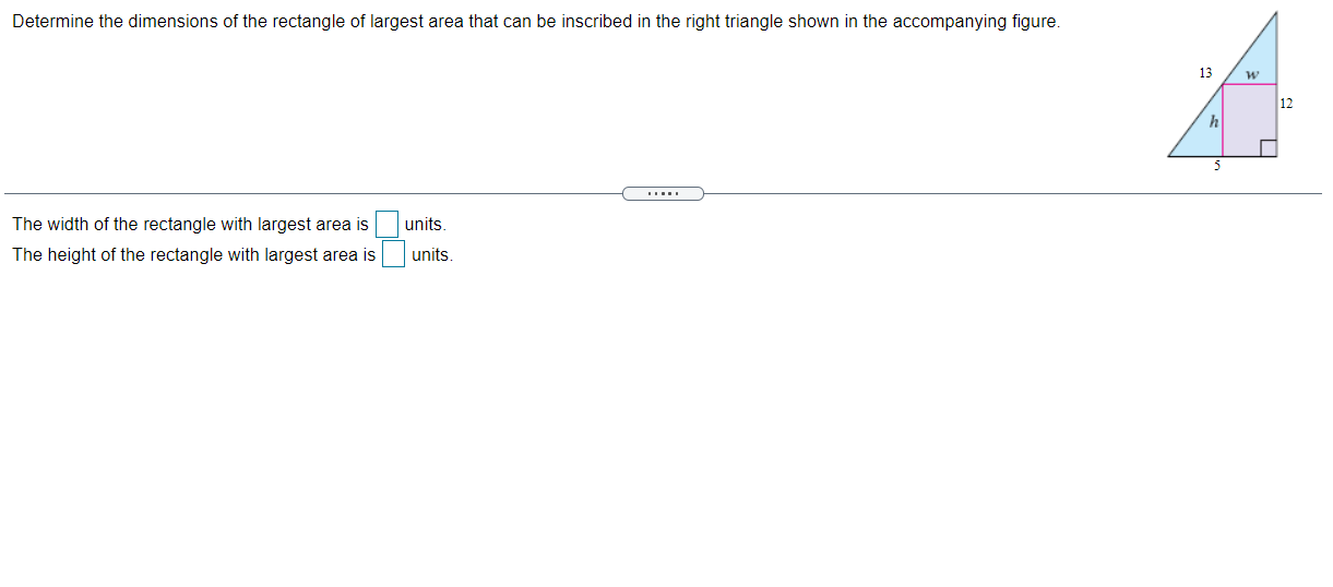Solved Determine the dimensions of the rectangle of largest | Chegg.com