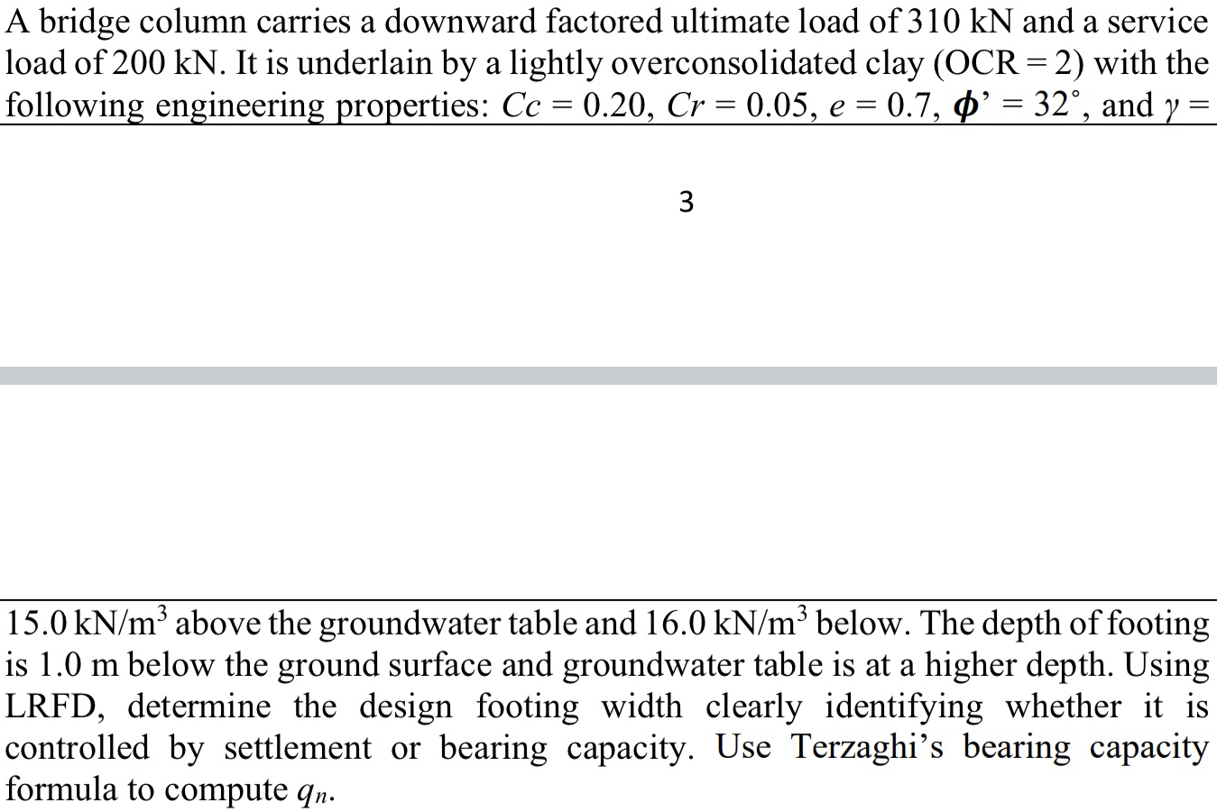 Solved A bridge column carries a downward factored ultimate | Chegg.com