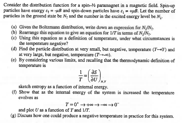 Solved Consider the distribution function for a spin −1/2 | Chegg.com