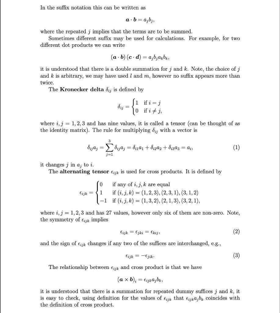 Solved Question 4: Suffix Notation and its Applications | Chegg.com