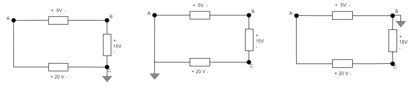 Solved Find voltages at nodes A,B and C relative to the | Chegg.com