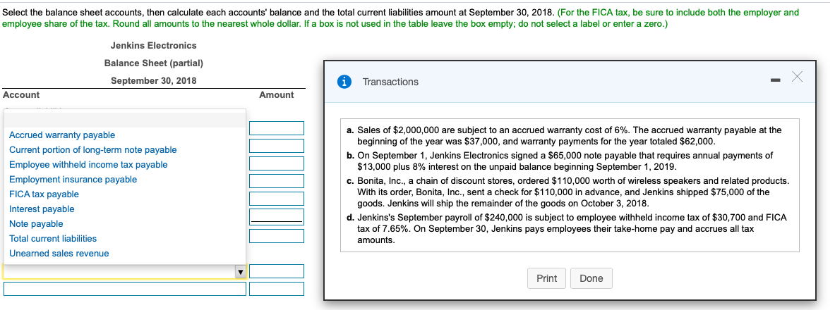 Solved Select the balance sheet accounts, then calculate | Chegg.com