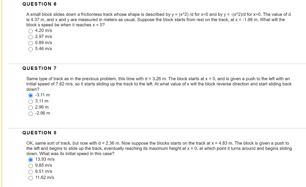 Solved Image for Questions 6−10 AA small block slides down a | Chegg.com