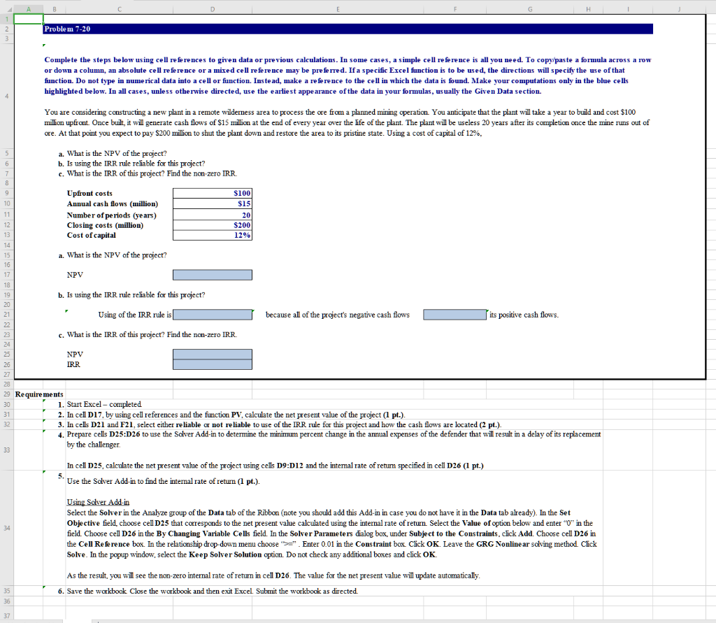 Solved B H 1 2 3 Problem 7-20 Complete the steps below using | Chegg.com