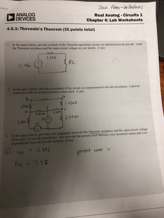Solved ANALOG DEVICES Real Analog Circuits 1 Chapter 4: Lab | Chegg.com