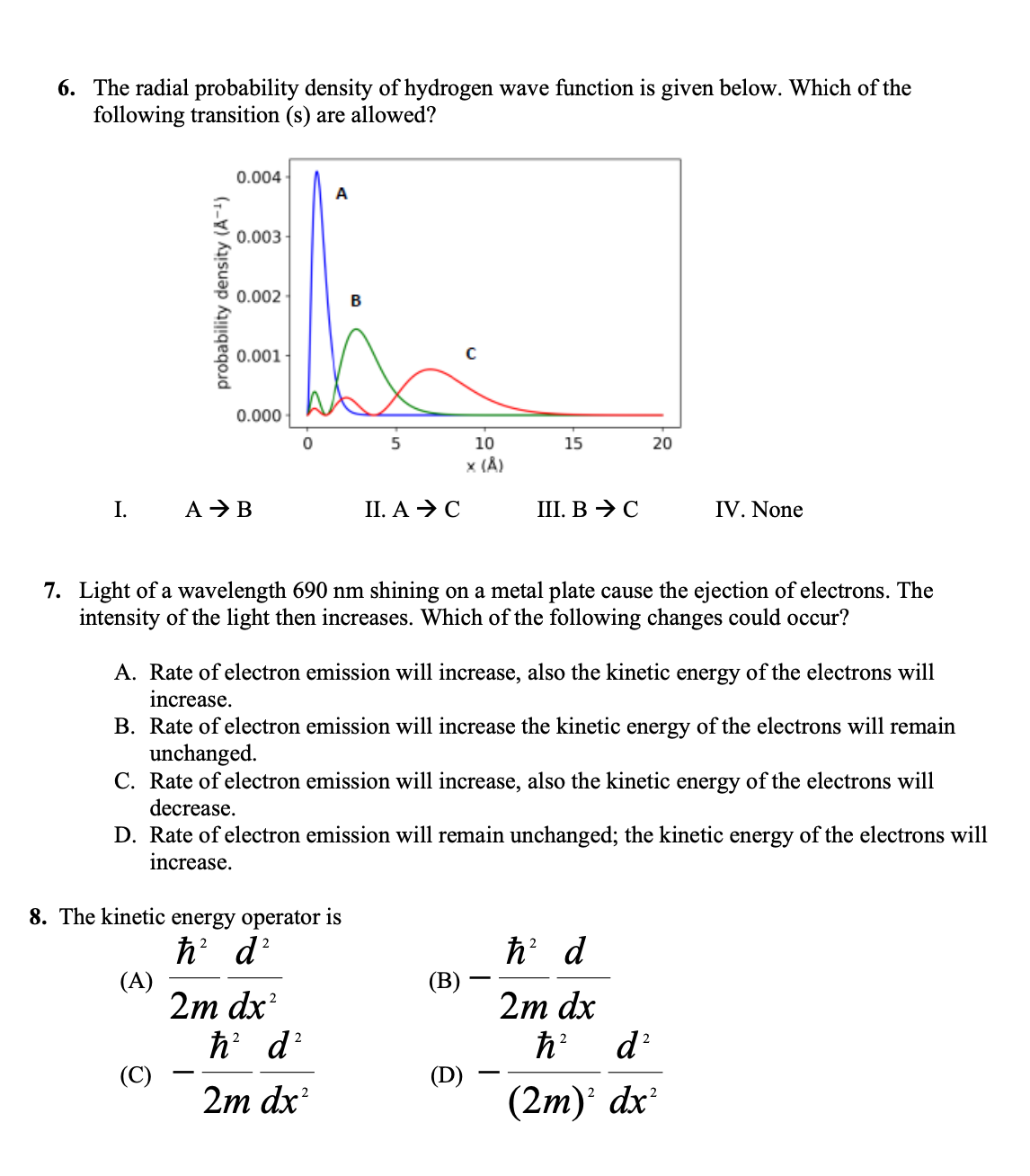 6. The radial probability density of hydrogen wave | Chegg.com