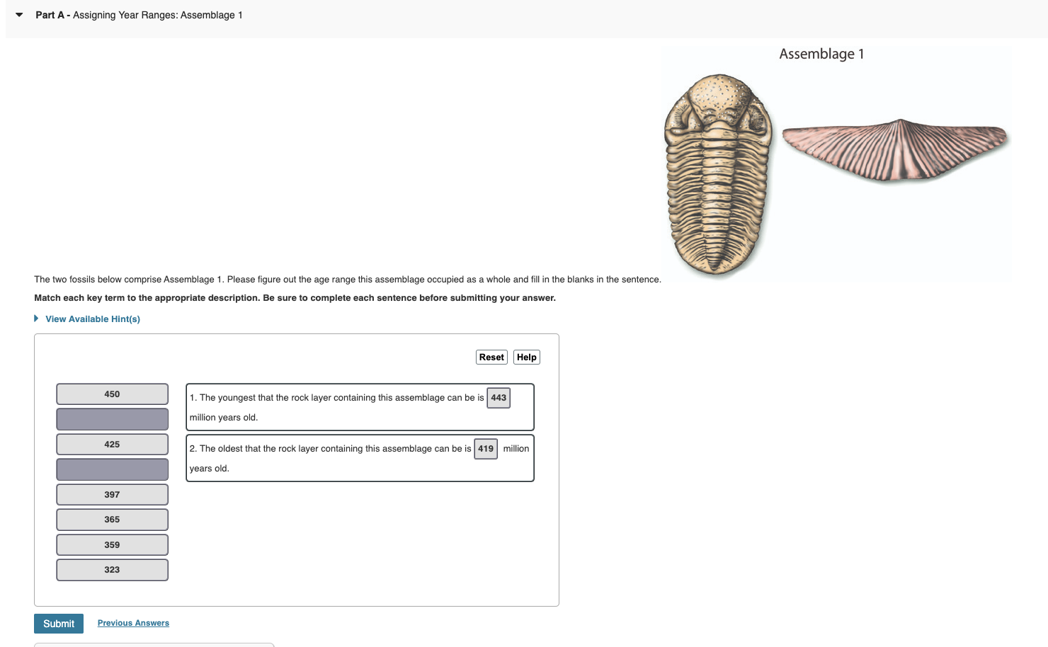 Solved The two fossils below comprise Assemblage 3 . | Chegg.com