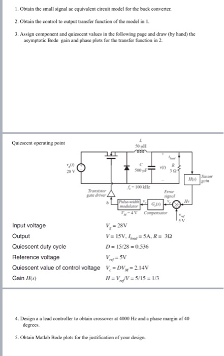 1. Obtain the small signal ac equivalent circuit | Chegg.com