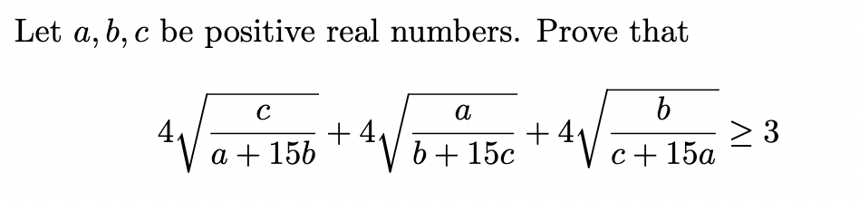 Solved Let a,b,c be positive real numbers. Prove that | Chegg.com