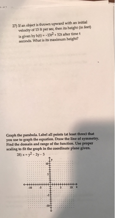 Solved If an object is thrown upward with an initial | Chegg.com