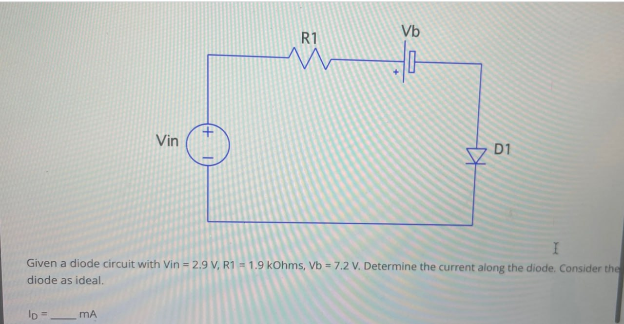 Solved Given a diode circuit with Vin =8.92 | Chegg.com