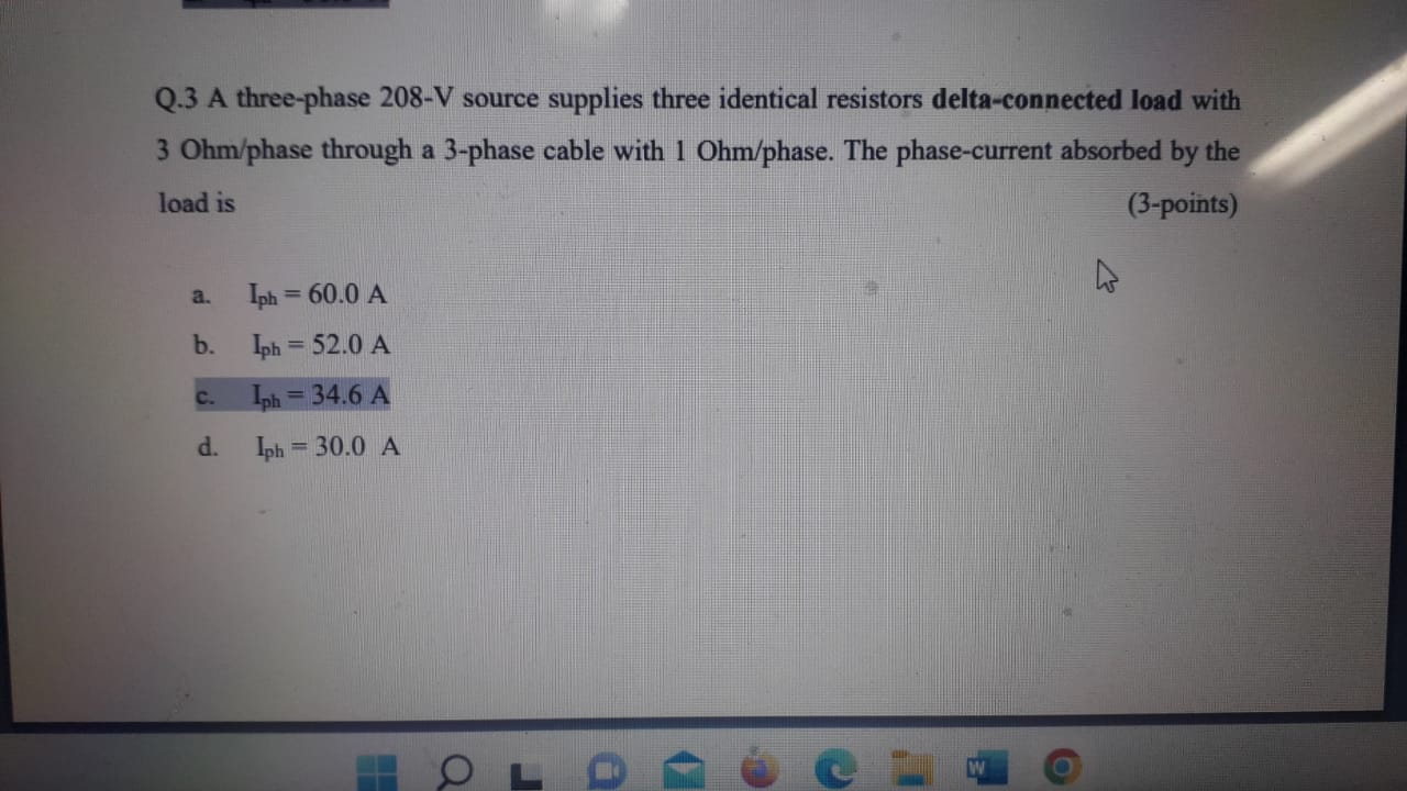 Solved Q.1 In a Delta-connected acb-sequence system, the | Chegg.com