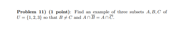 Solved Problem 11) (1 point): Find an example of three | Chegg.com
