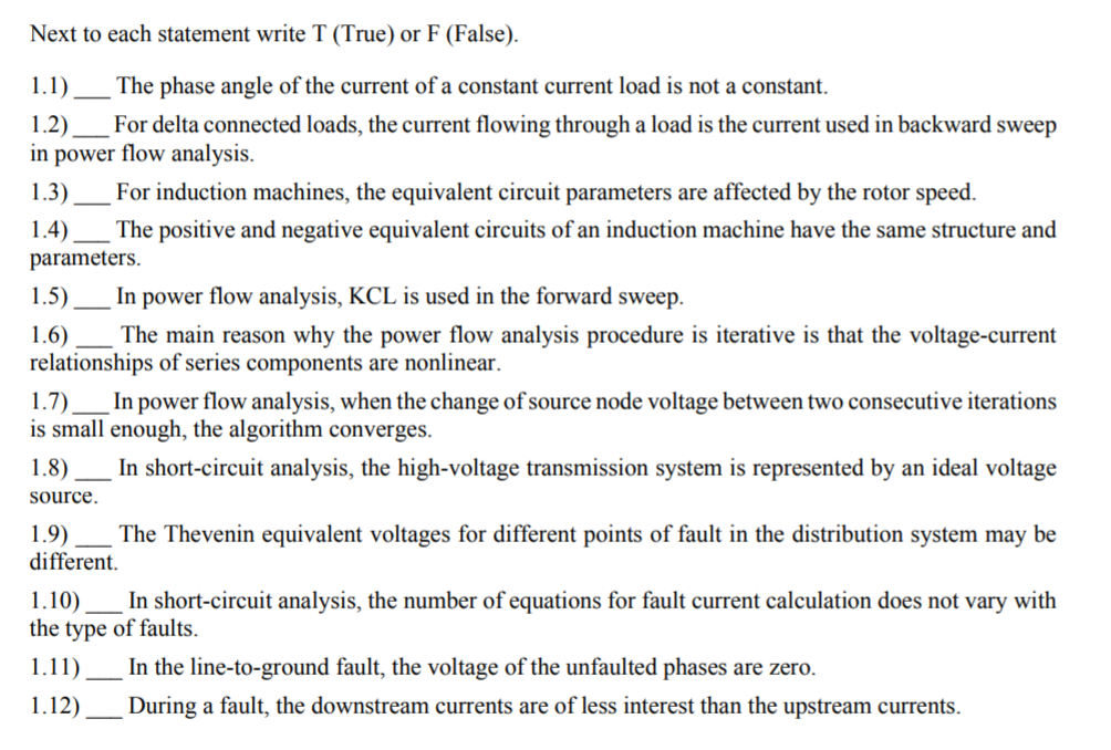 Solved Next to each statement write T (True) or F (False). | Chegg.com