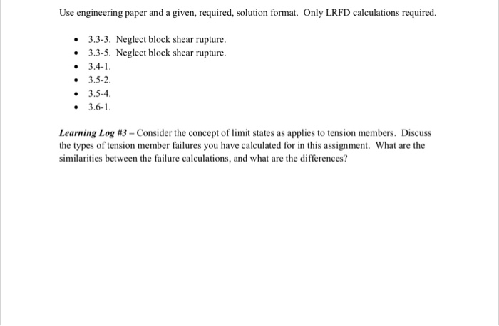 Use engineering paper and a given, required, solution | Chegg.com