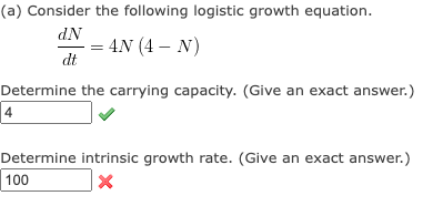 Solved (a) Consider the following logistic growth equation. | Chegg.com