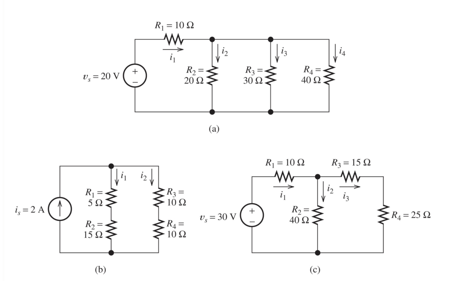 Solved a) solve for i1, i2, i3, i4 b) solve for i1, i2 c) | Chegg.com Solved a) solve for i1, i2, i3, i4 b) solve for i1, i2 c) | Chegg.com