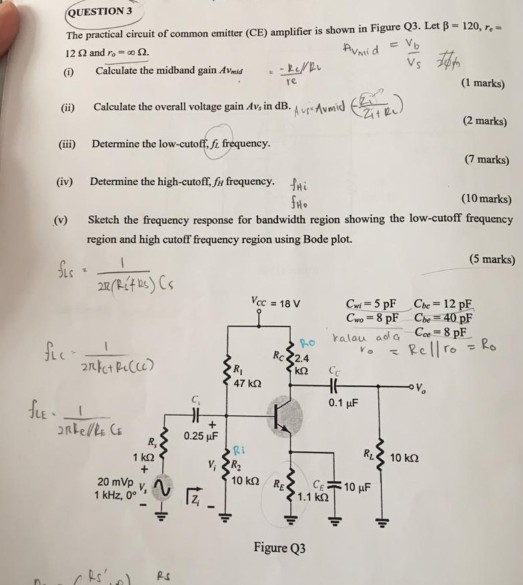 Solved QUESTION 3 The practical circuit of common emitter | Chegg.com