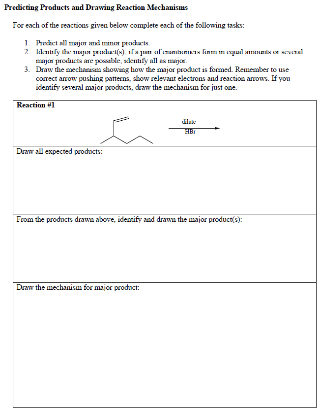 Solved Predicting Products and Drawing Reaction Mechanisms | Chegg.com