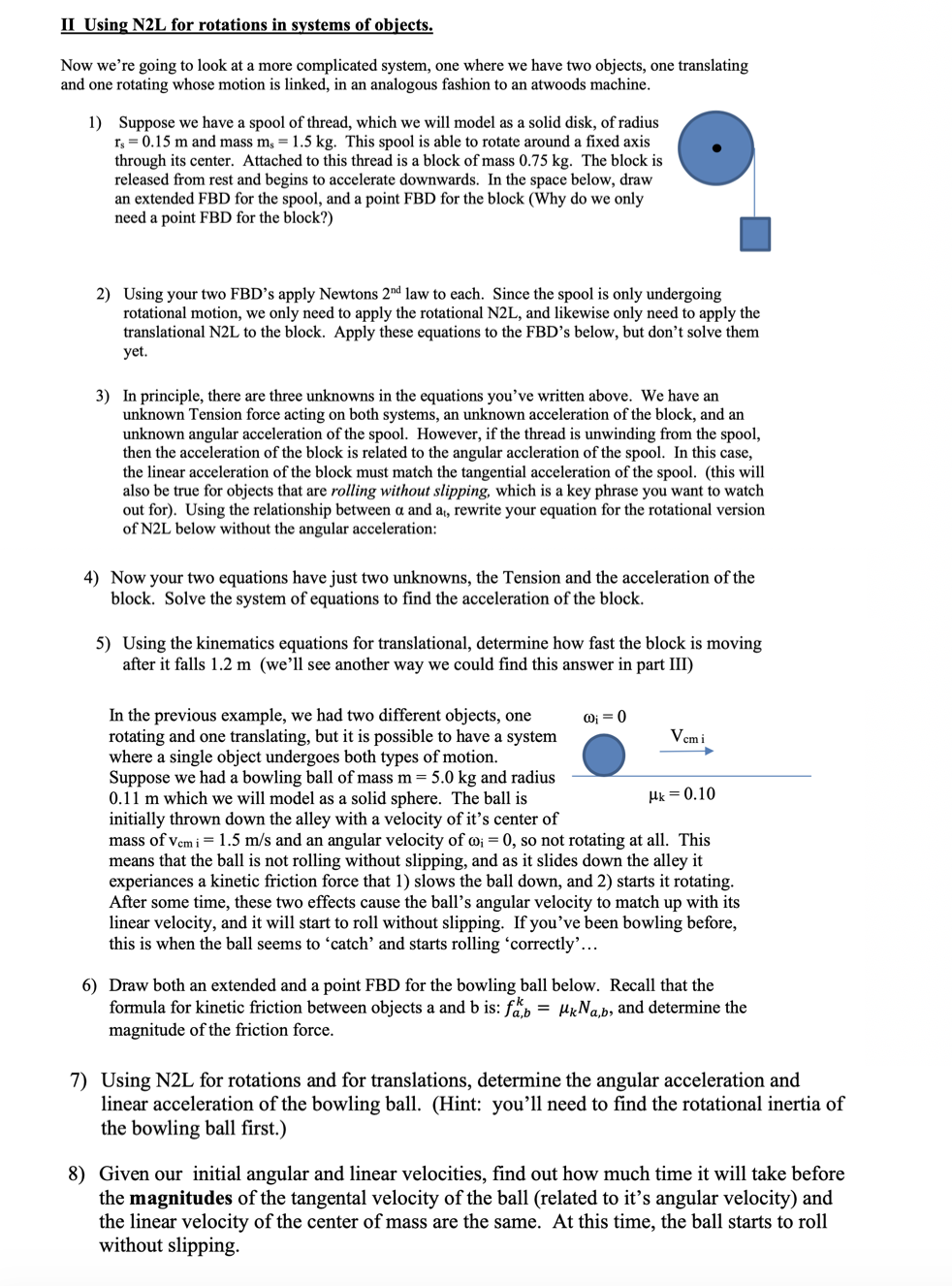 Solved II Using N2L for rotations in systems of objects. Now | Chegg.com