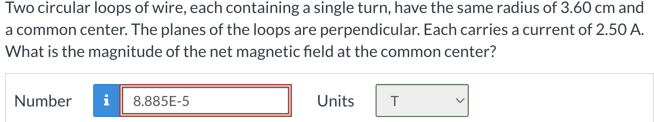 Solved Two circular loops of wire, each containing a single | Chegg.com