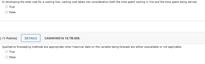 Solved In Developing The Total Cost For A Waiting Line