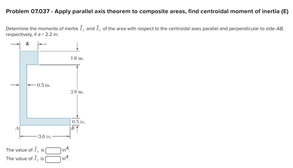 Solved Problem 07.037 - Apply parallel axis theorem to | Chegg.com