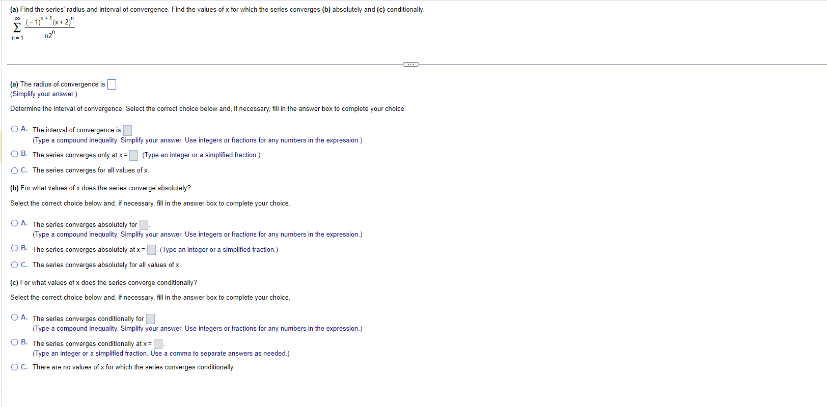 Solved A Find The Series Radius And Interval Of