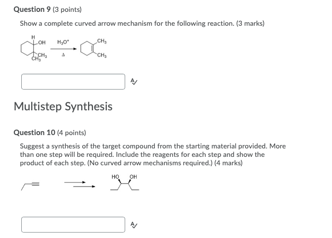 Solved Question 9 (3 points) Show a complete curved arrow | Chegg.com