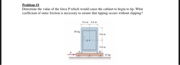 Solved Problem#3 Determine the value of the force P which | Chegg.com