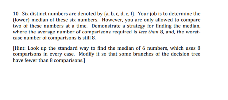 10. Six distinct numbers are denoted by | Chegg.com