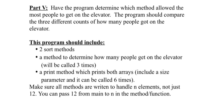 Solved Project 4 Elevator Objectives: I. Use single arrays | Chegg.com