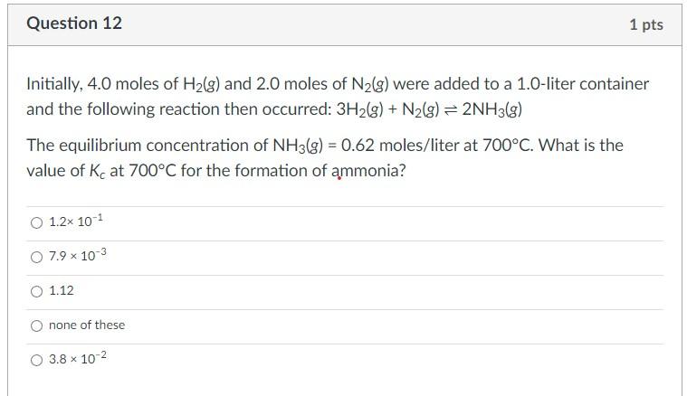 Solved Initially, 4.0 moles of H2( g) and 2.0 moles of N2( | Chegg.com