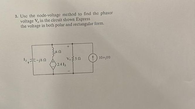 Solved Use the node-voltage method to find the phasor | Chegg.com