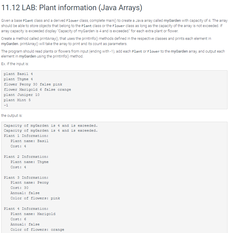 Solved Given a base Plant class and a derived Flower class, | Chegg.com