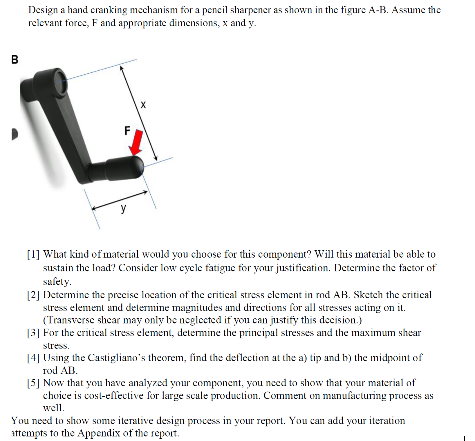 Design a hand cranking mechanism for a pencil | Chegg.com