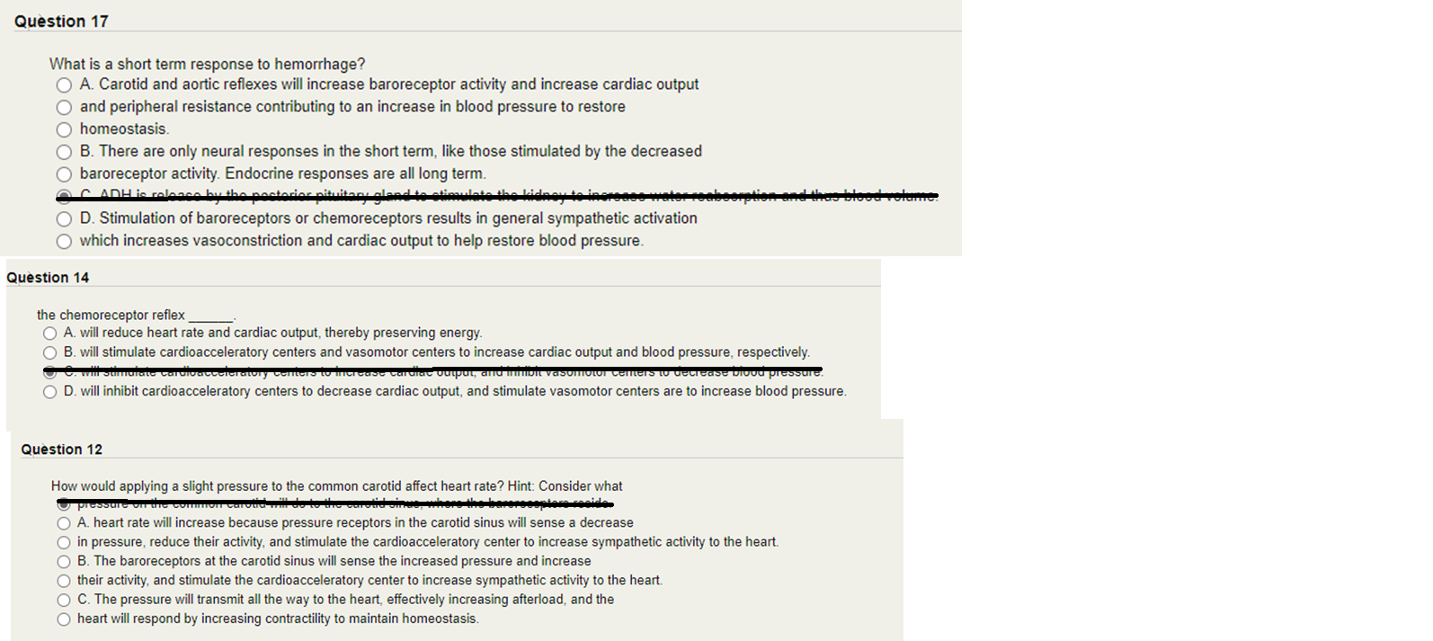 Solved Question 17 What is a short term response to | Chegg.com