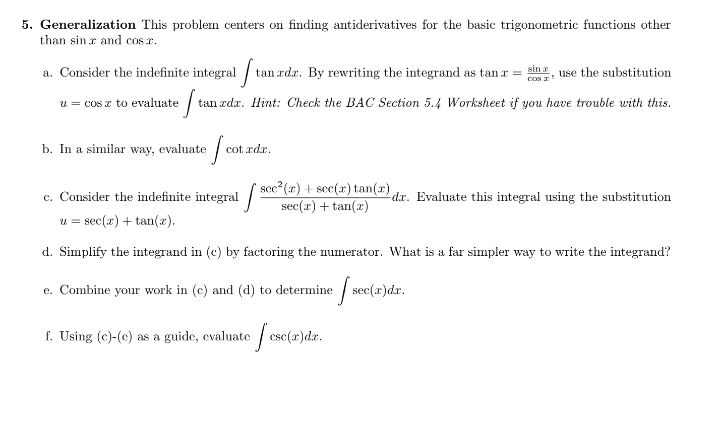 Solved 5. Generalization This problem centers on finding | Chegg.com