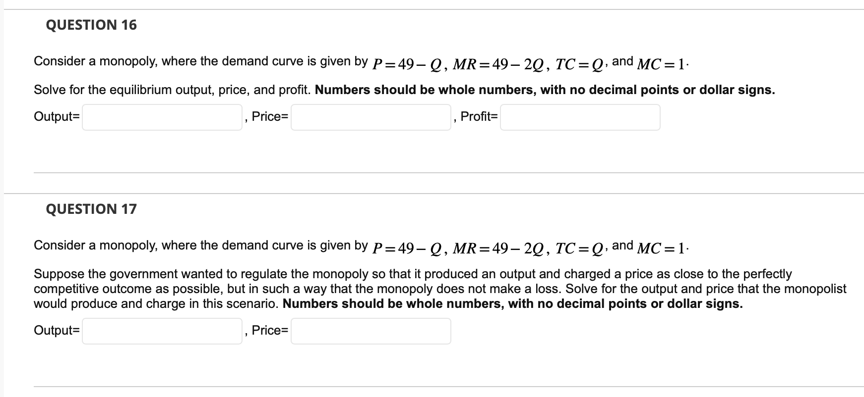 Solved Consider a monopoly, where the demand curve is given | Chegg.com