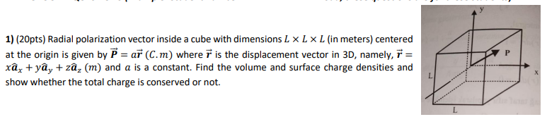Solved 1) (20pts) Radial polarization vector inside a cube | Chegg.com